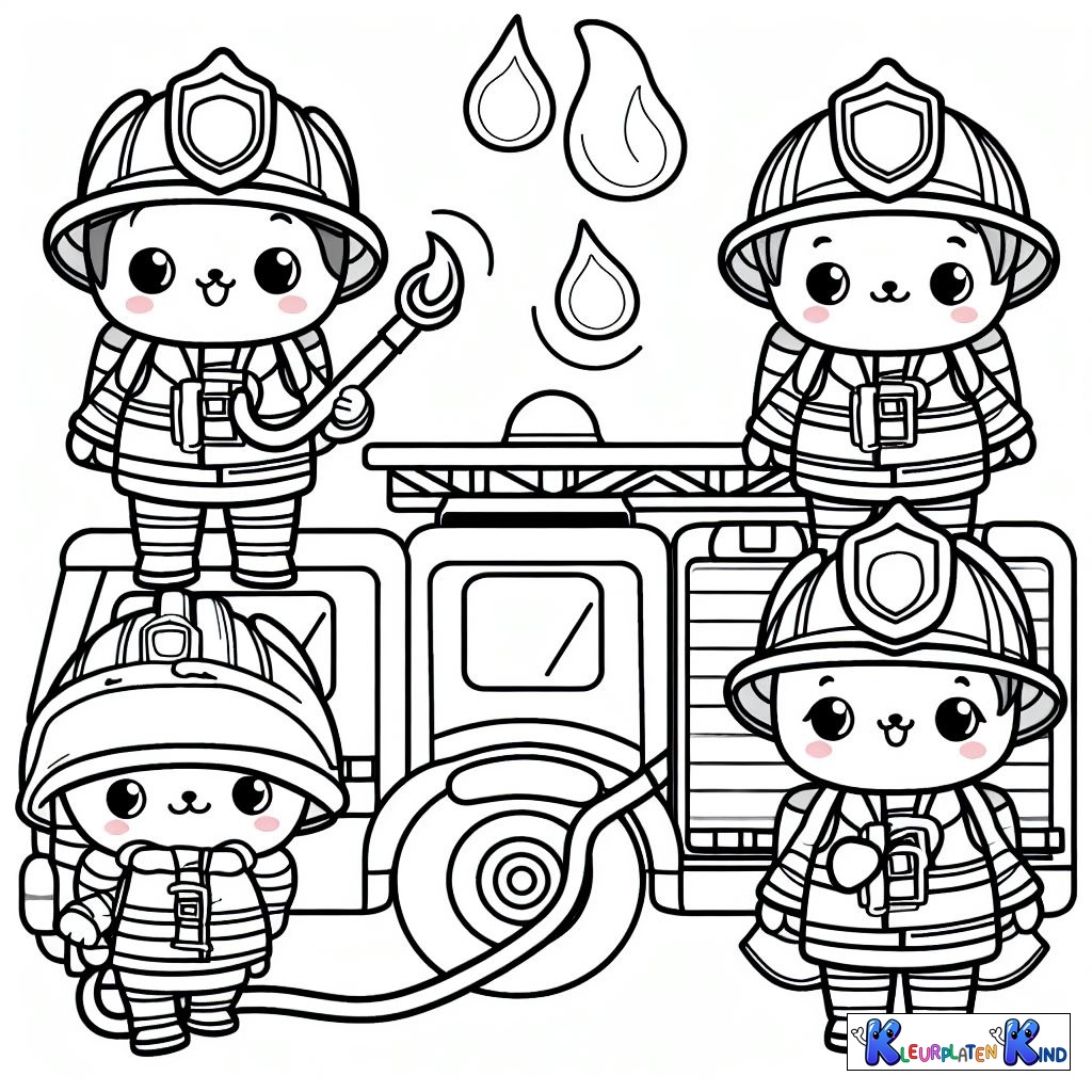 Brandweer kleurplaten prachtige gratis