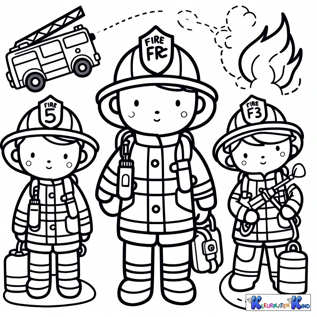 Brandweer kleurplaten prachtige gratis