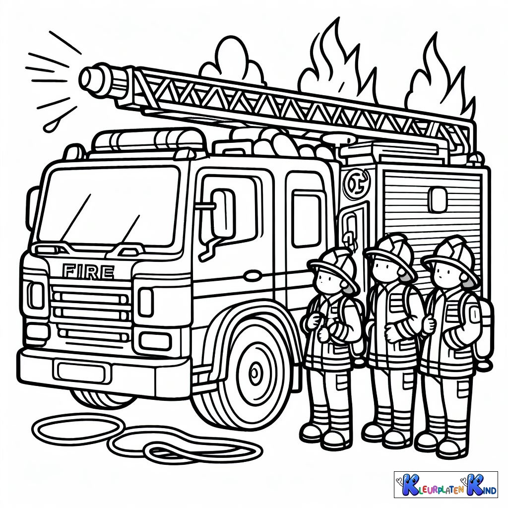 Brandweer kleurplaten prachtige gratis