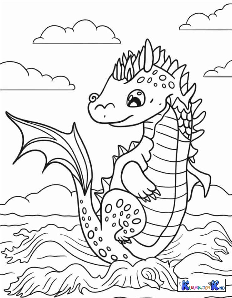 19 Draak kleurplaten prachtige gratis