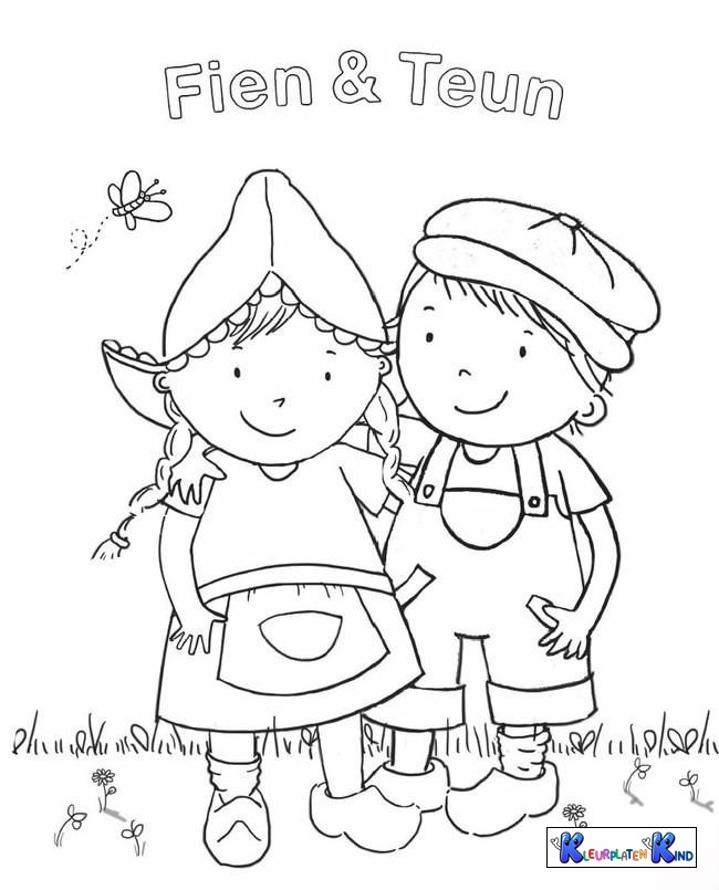 Fien en teun kleurplaat prachtige gratis
