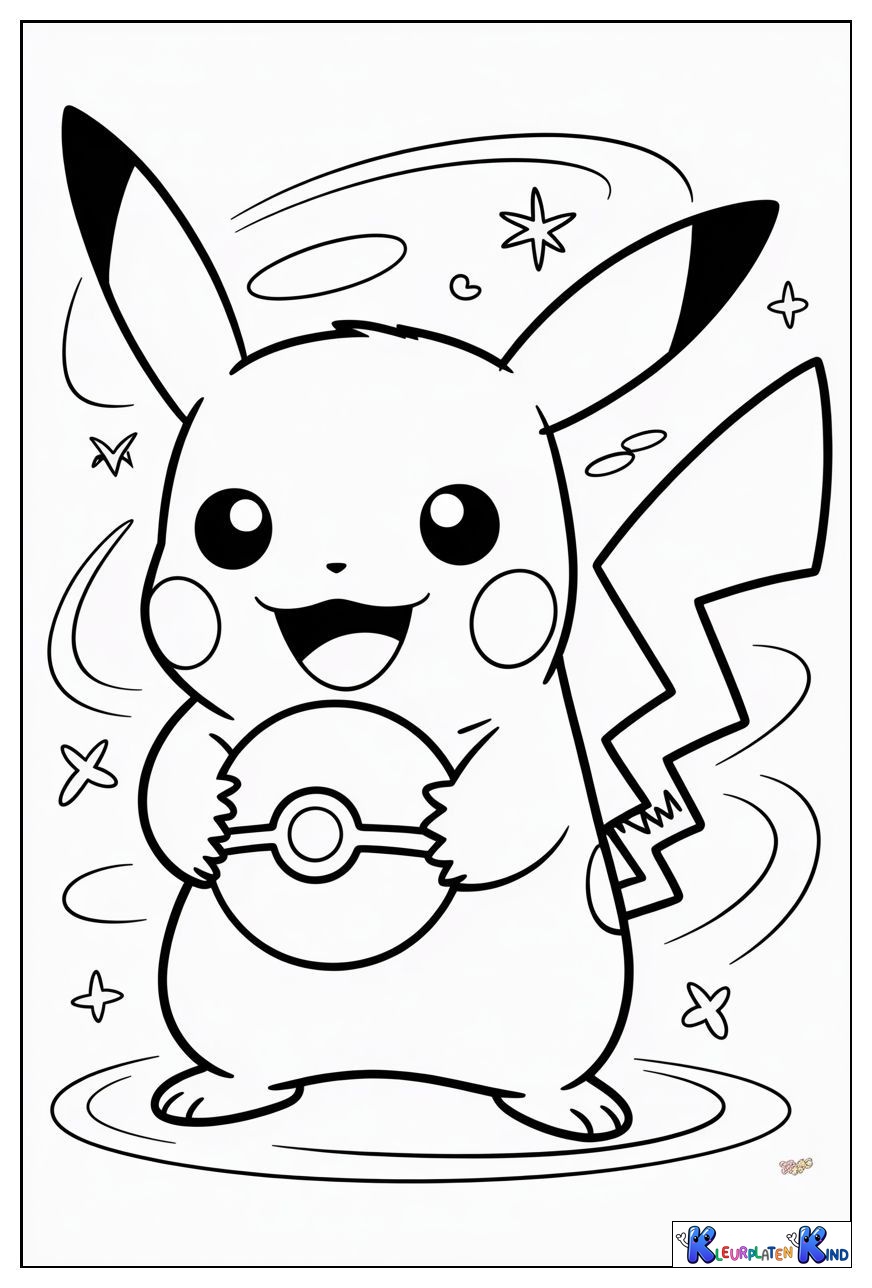 30 leuke Pikachu kleurplaten om gratis te printen