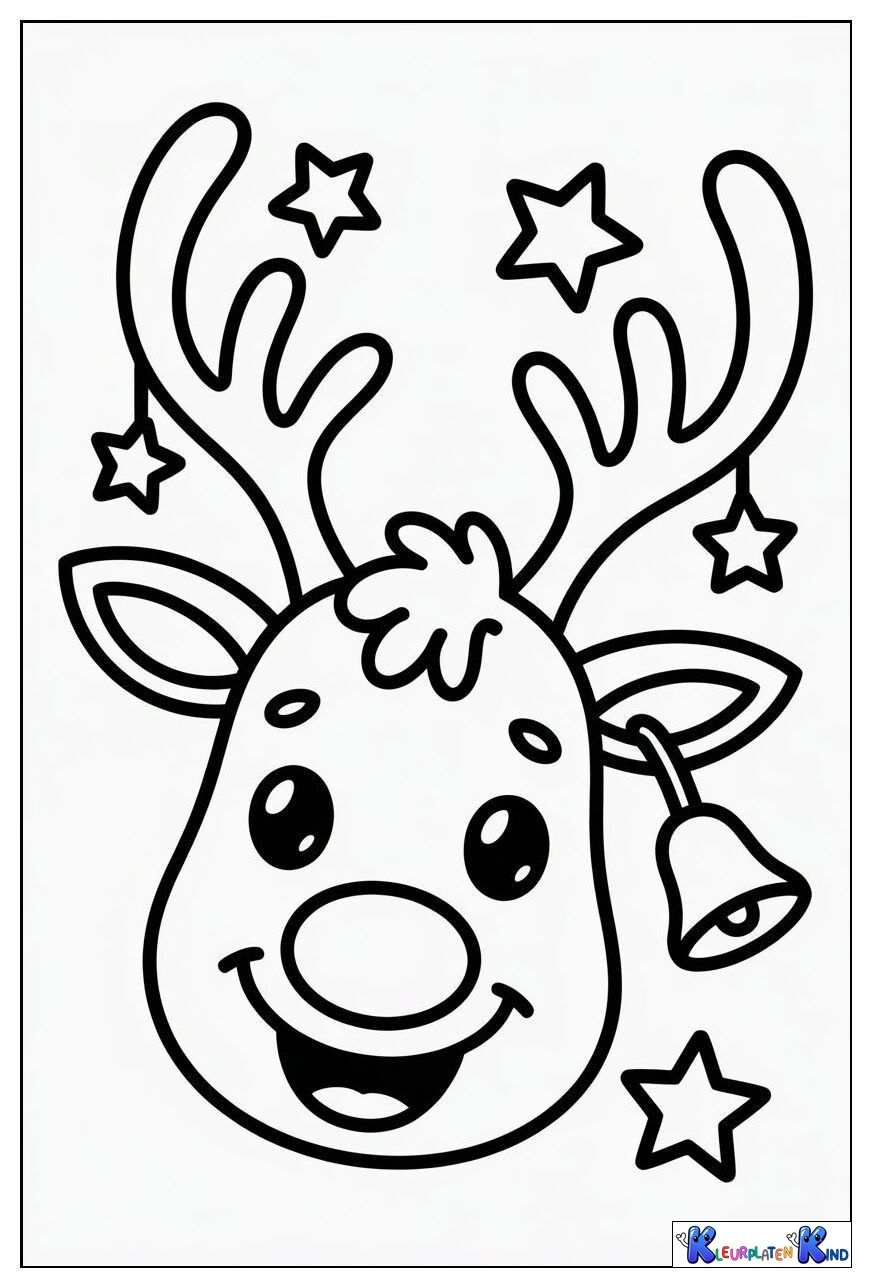 30 Rendier hoofd kleurplaten om gratis te printen