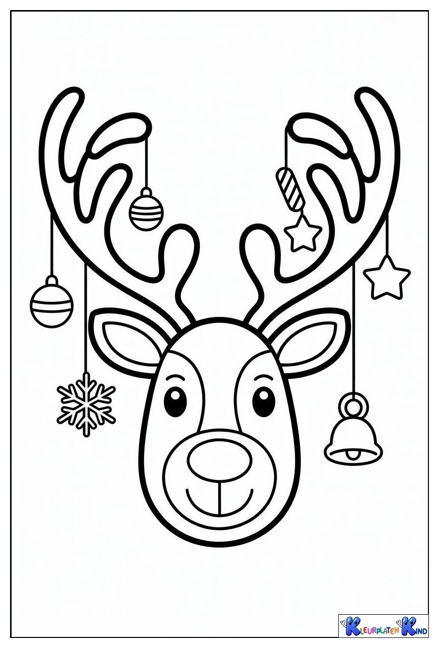 30 Rendier hoofd kleurplaten om gratis te printen
