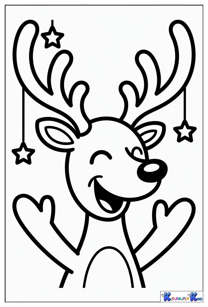 30 Rendier hoofd kleurplaten om gratis te printen