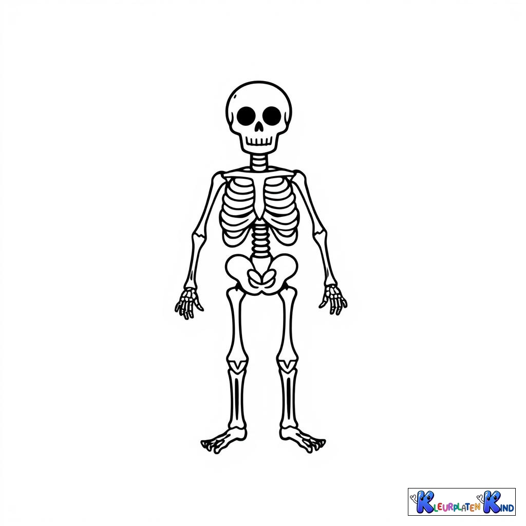 Skelet kleurplaat prachtige gratis kleurplaat