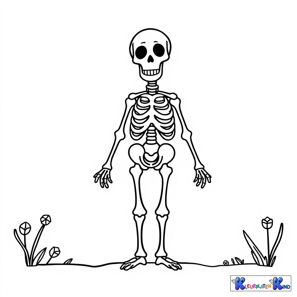 Skelet kleurplaat prachtige gratis kleurplaat