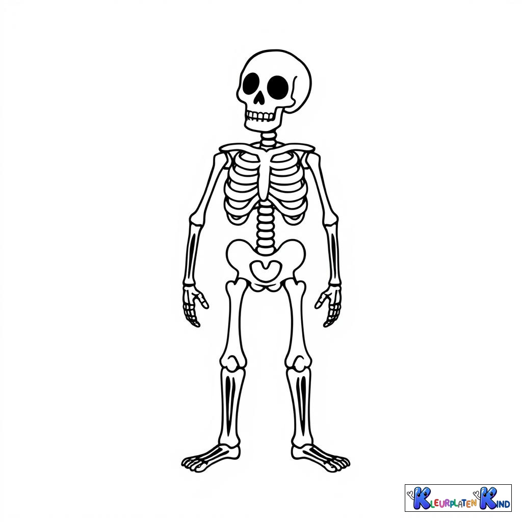 Skelet kleurplaat prachtige gratis kleurplaat