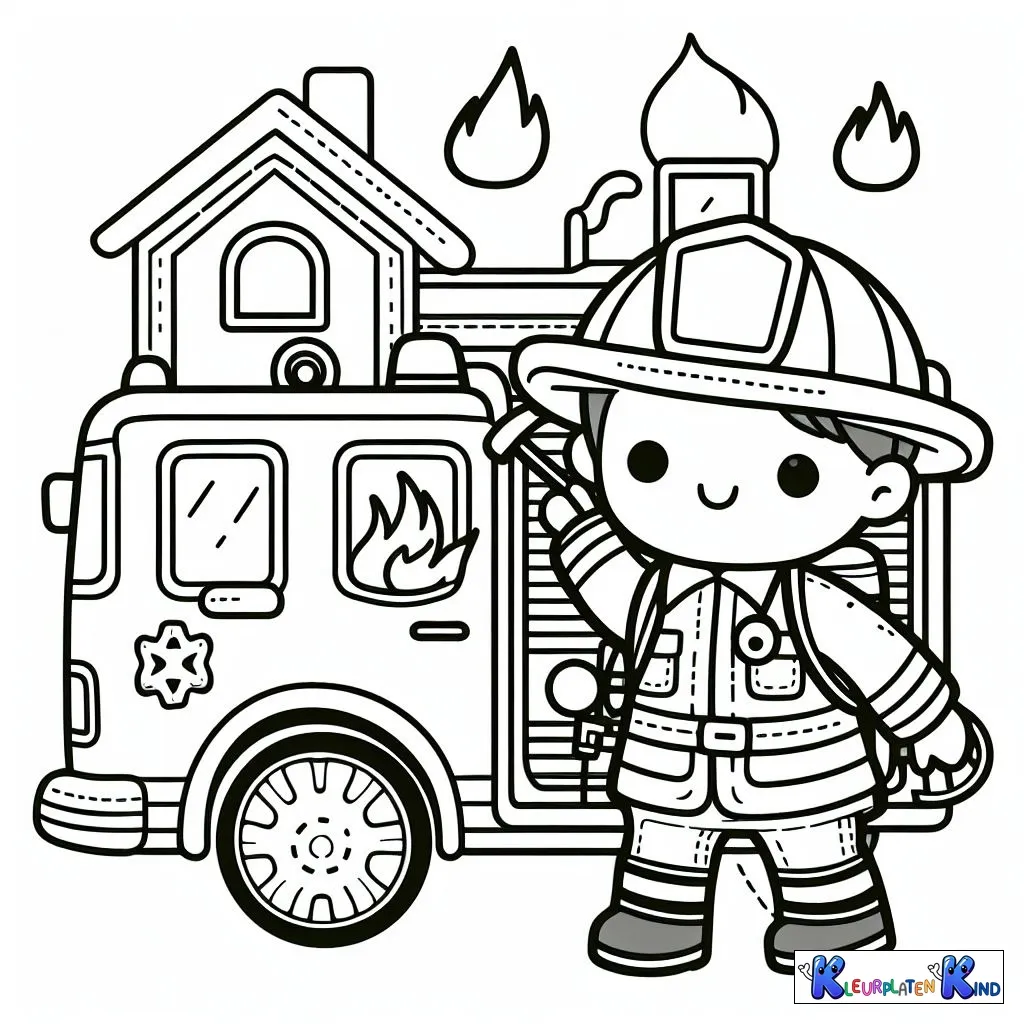 Brandweer kleurplaten prachtige gratis