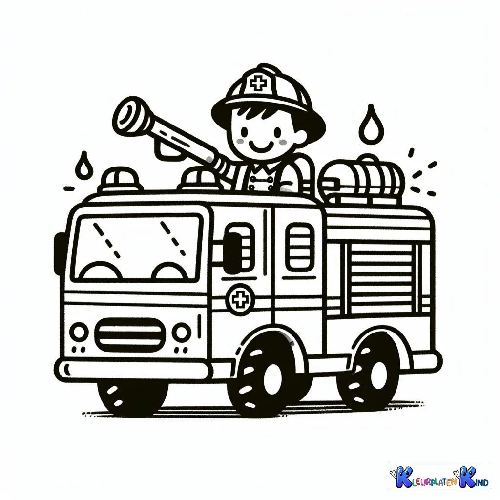 Brandweer kleurplaten prachtige gratis