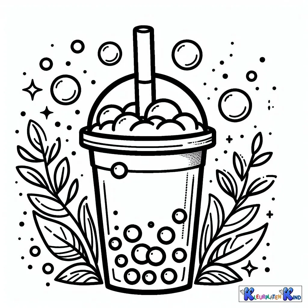 30 Bubble Tea kleurplaten om gratis te printen en kleuren