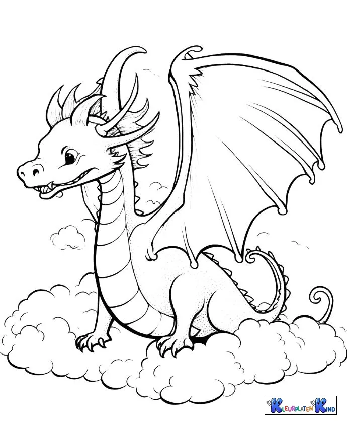 19 Draak kleurplaten prachtige gratis