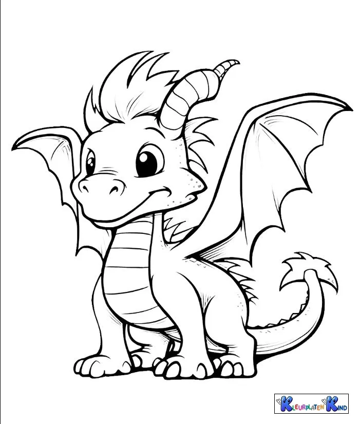 19 Draak kleurplaten prachtige gratis