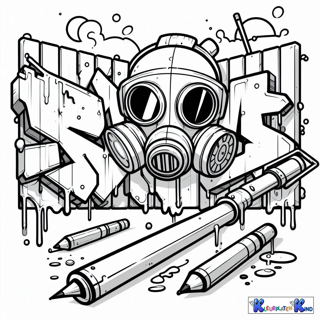 15 Coole Graffiti kleurplaten om gratis te printen