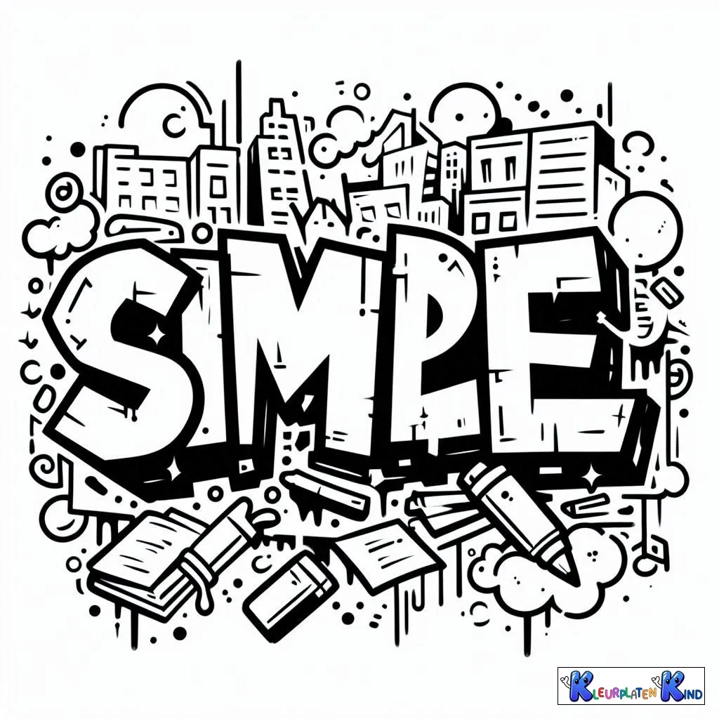 15 Coole Graffiti kleurplaten om gratis te printen