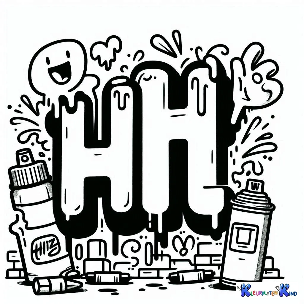15 Coole Graffiti kleurplaten om gratis te printen