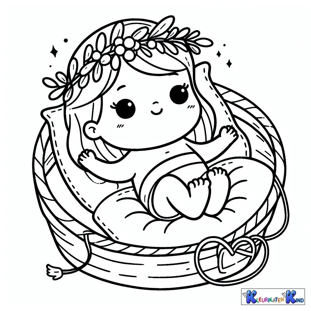 15x Kleurplaat baby geboren gratis downloaden