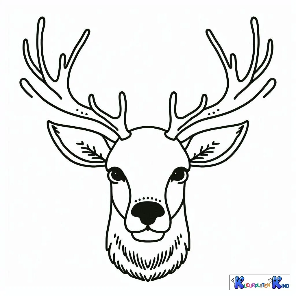 30 Rendier hoofd kleurplaten om gratis te printen