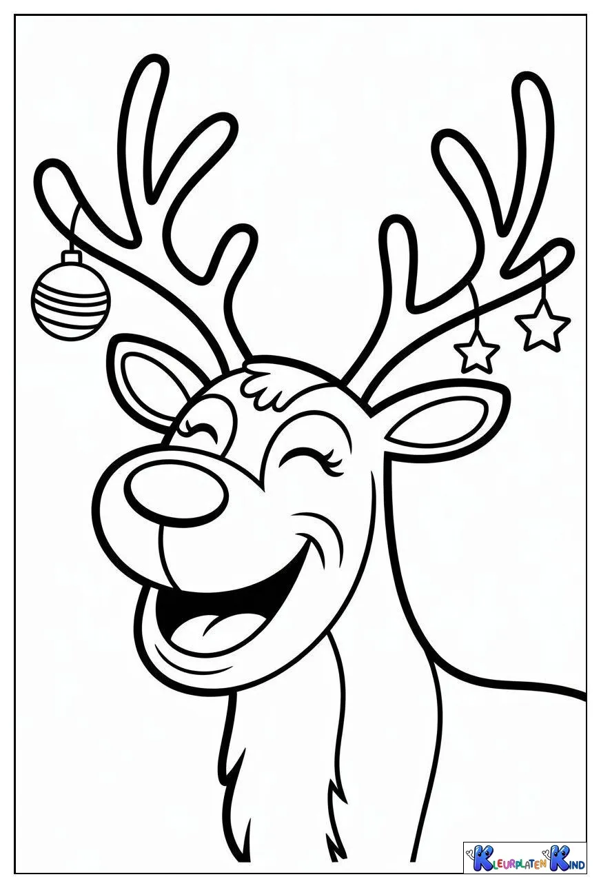 30 Rendier hoofd kleurplaten om gratis te printen