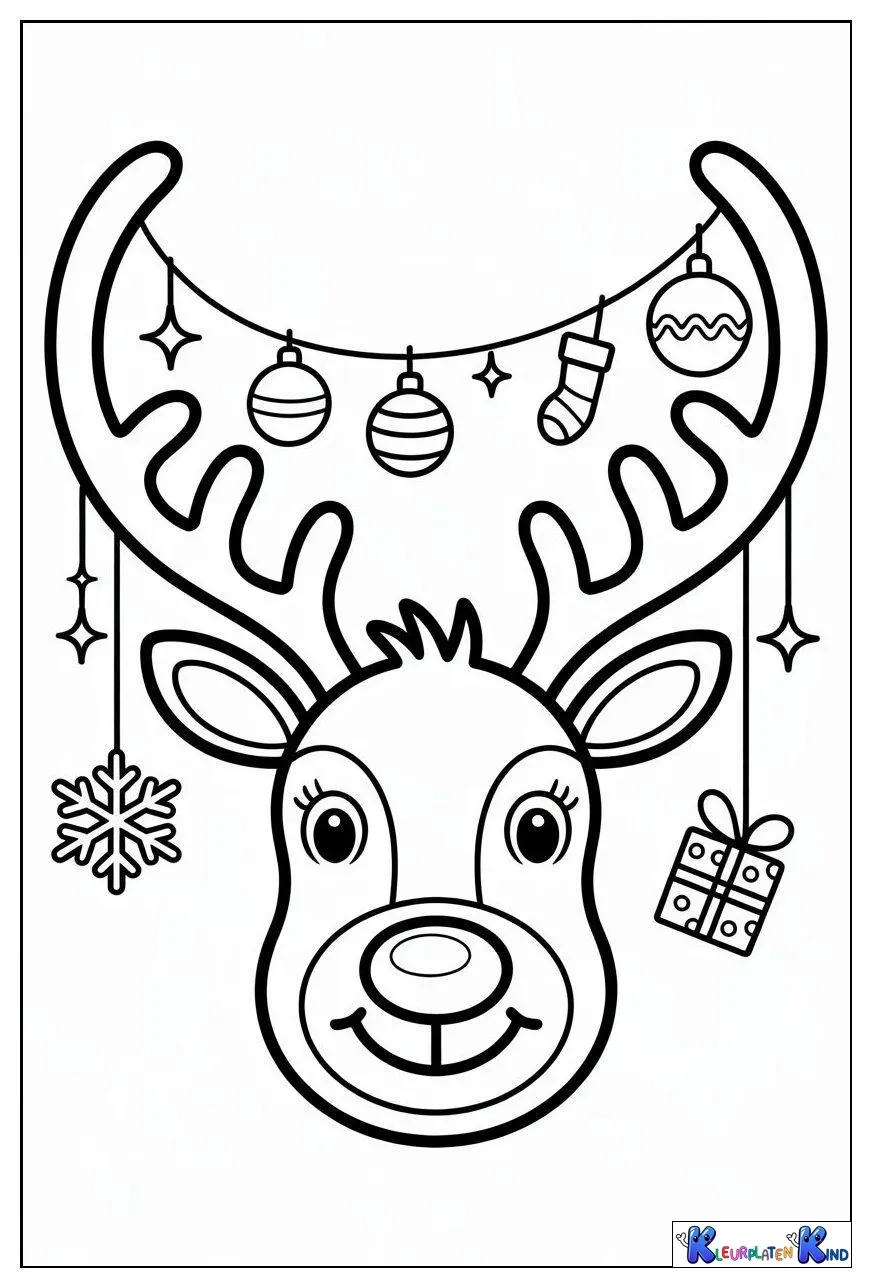 30 Rendier hoofd kleurplaten om gratis te printen