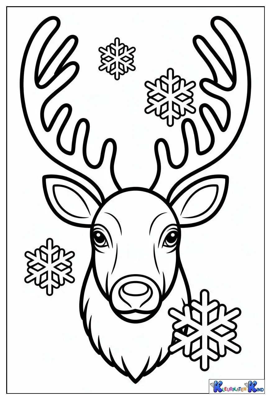 30 Rendier hoofd kleurplaten om gratis te printen